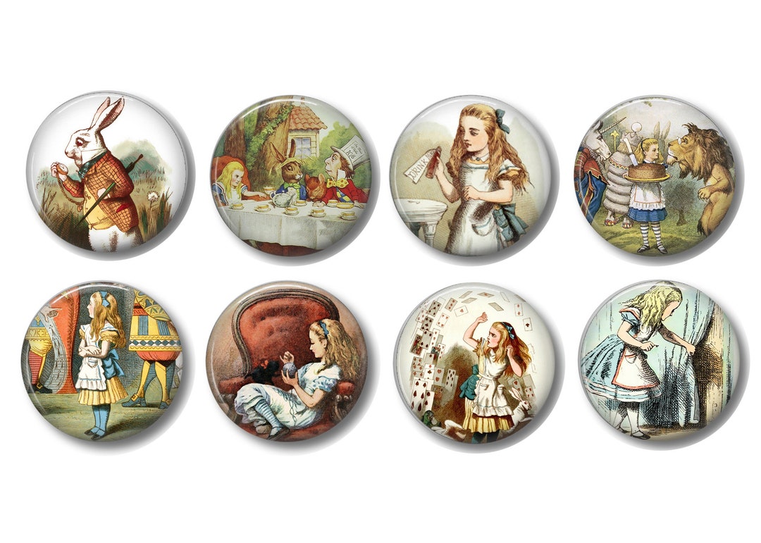 Set of 8, Handmade Alice in Wonderland Knobs, Cabinet Knobs, Dresser ...