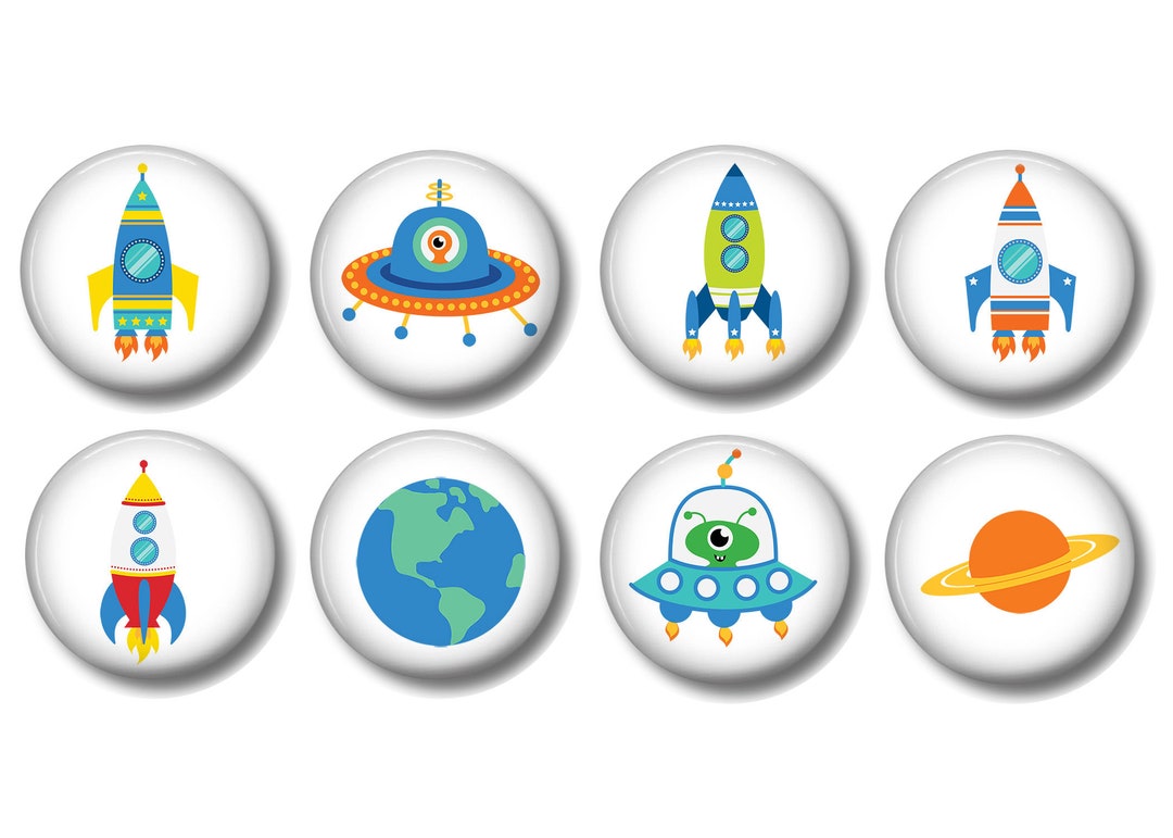 Set of 8, Boys Rocket Ship Spaceship Knobs, Space Knobs, Boys Room ...