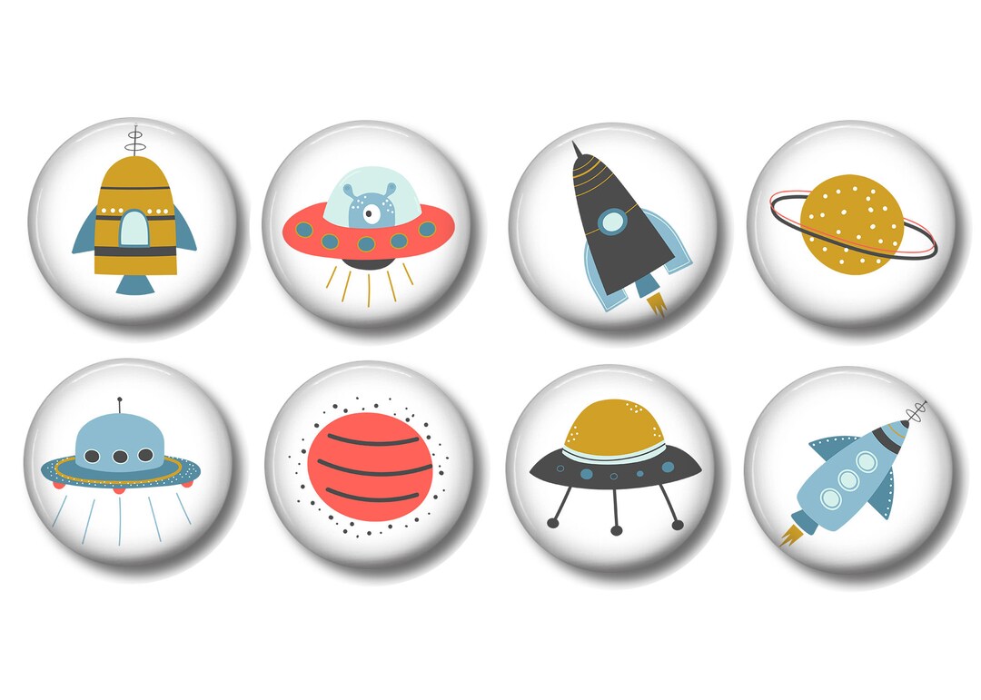 Set of 8, Boys Rocket Ship Spaceship Knobs, Space Knobs, Boys Room ...