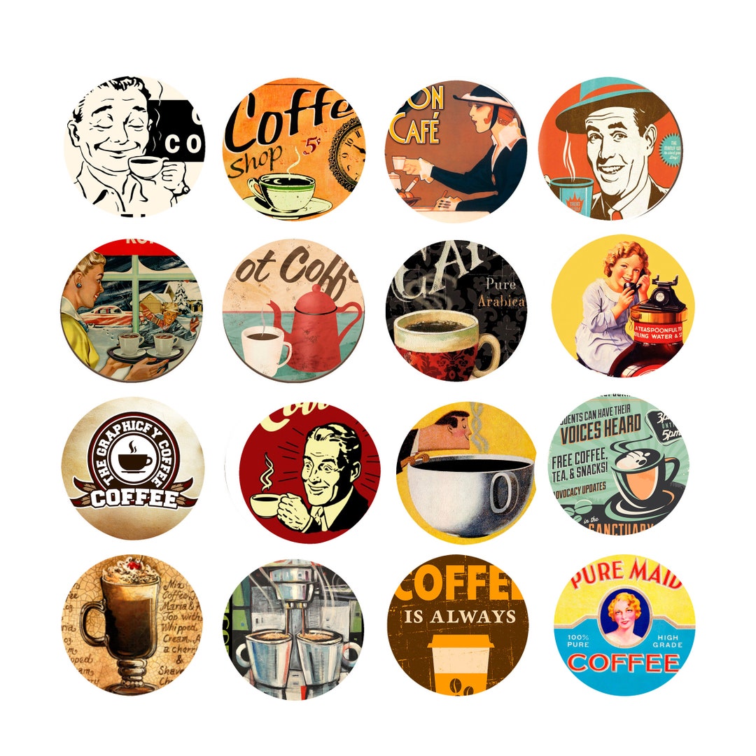 Set of 8, Vintage Coffee Knobs, Kitchen Knobs, Cabinet Knobs, Retro ...