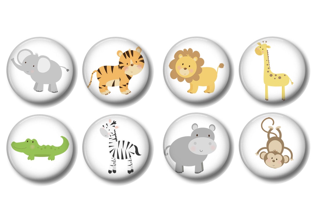 Set of 8, Safari Jungle Animal Knobs, Jungle Animal Knobs, Safari ...