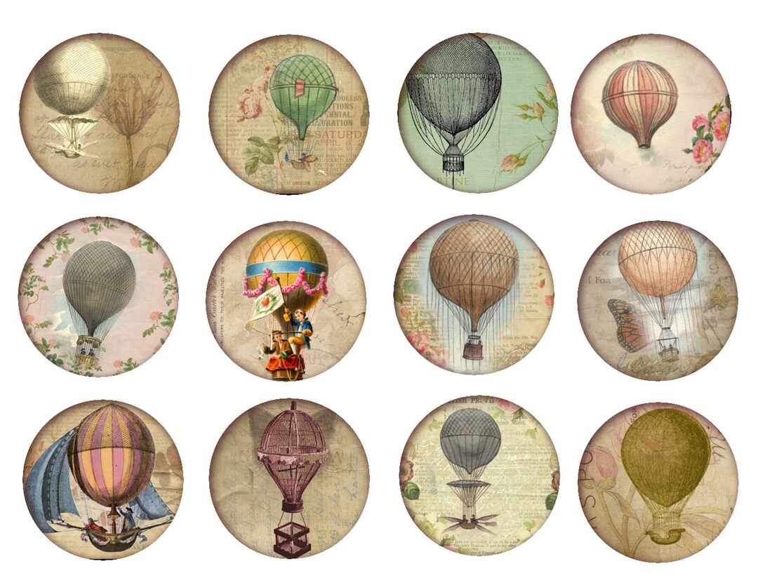 Set of 8, Vintage Hot Air Balloon Knobs, Kitchen Knobs, Cabinet Knobs, Dresser Drawer Knobs ...