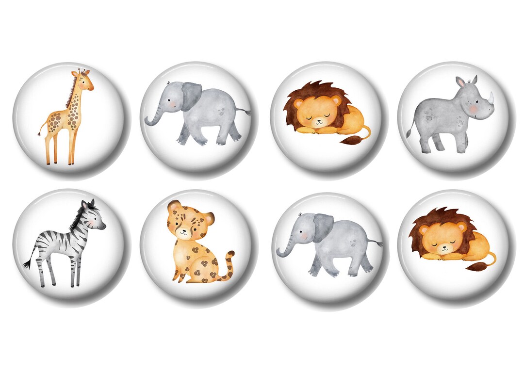 Set of 8, African Safari Jungle Animal Knobs, Safari Knobs, Jungle ...