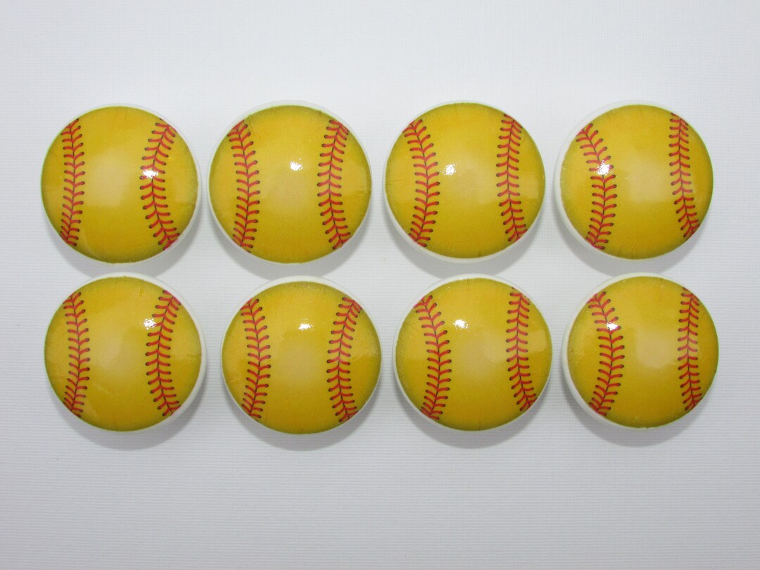 Set of 8, Softball Knobs, Sports Knobs, Boys Knobs, Childrens Knobs ...
