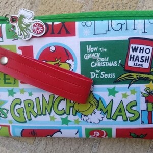 Grinch Clutch Purse Grinch Bag Grinch Wristlet Wallet Cosmetic Bag ...