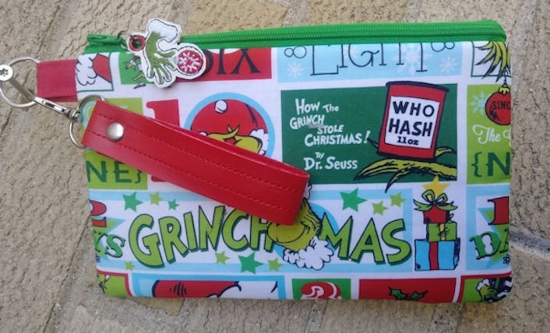 Grinch Clutch Purse Grinch Bag Grinch Wristlet Wallet Cosmetic Bag ...