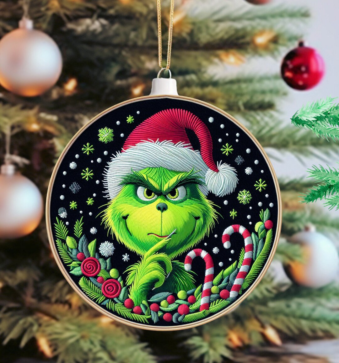 Grinch Ceramic Christmas Ornament Colorful & Highly Detailed Sublimated ...