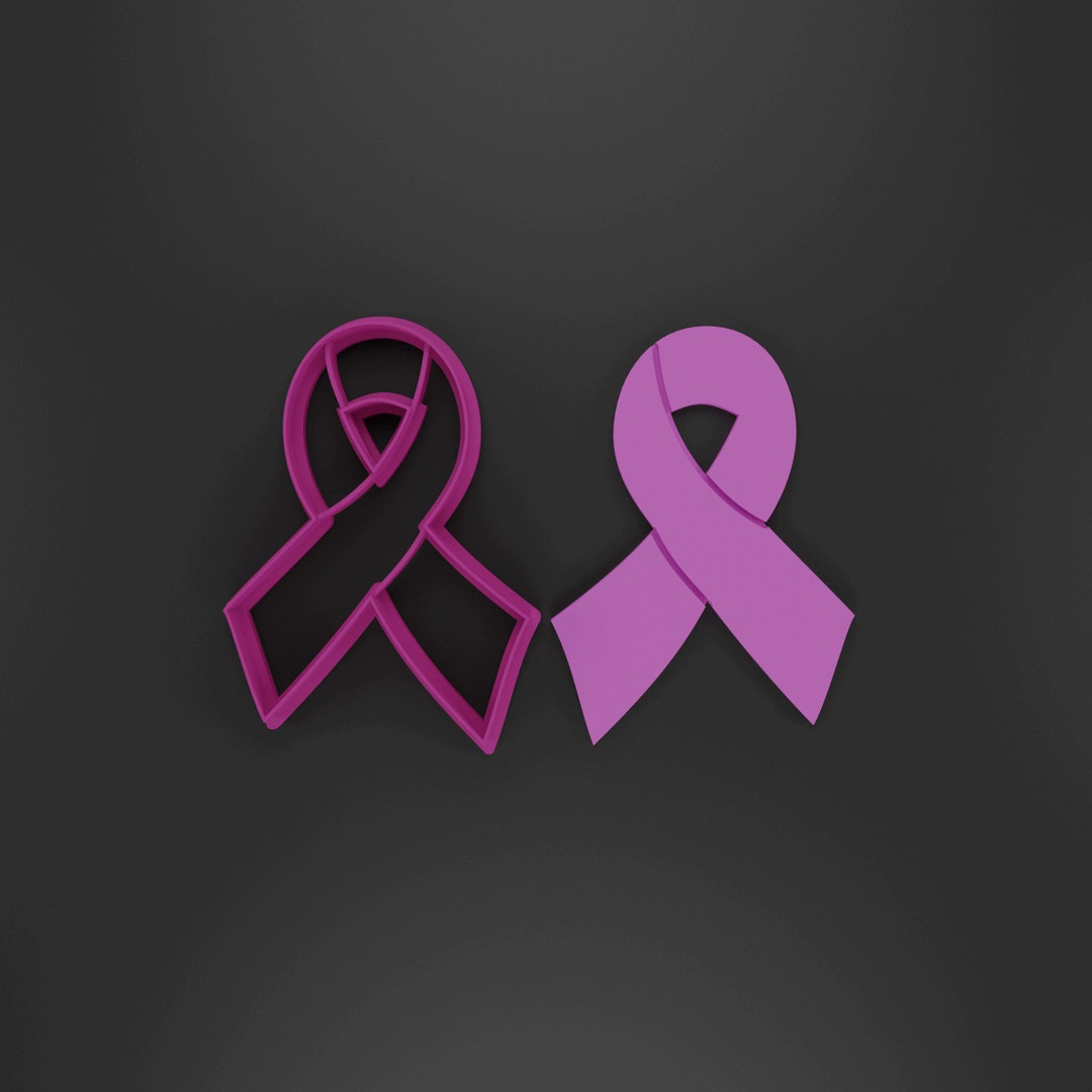 Cancer Ribbon Embosser Cookie Cutter Awareness Cookie Cutter Polymer ...