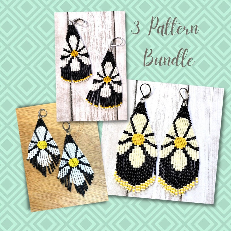 Daisy Beaded Earrings - Etsy