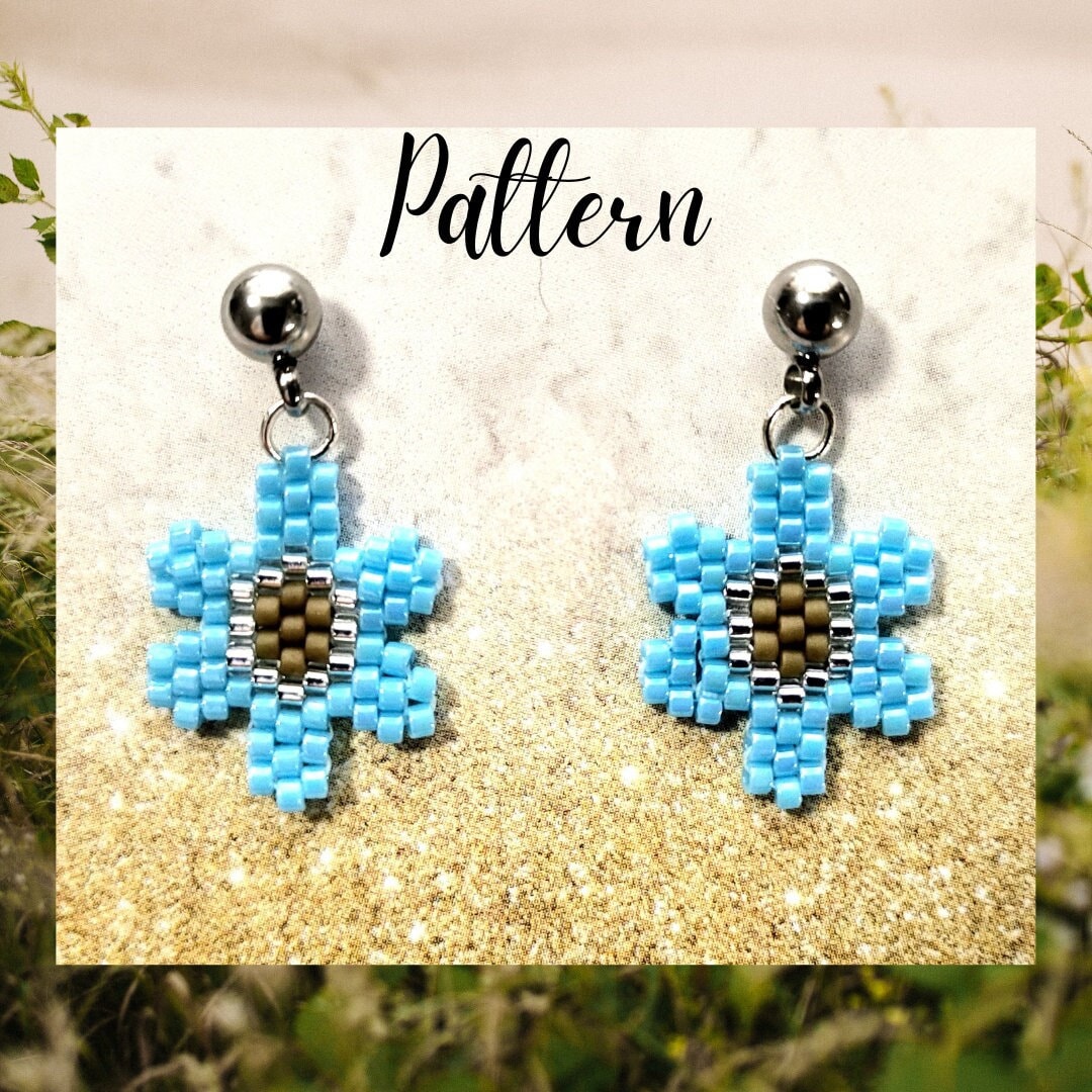 Small Flower Delica Seed Bead Brick Stitch Earring Pattern - Etsy