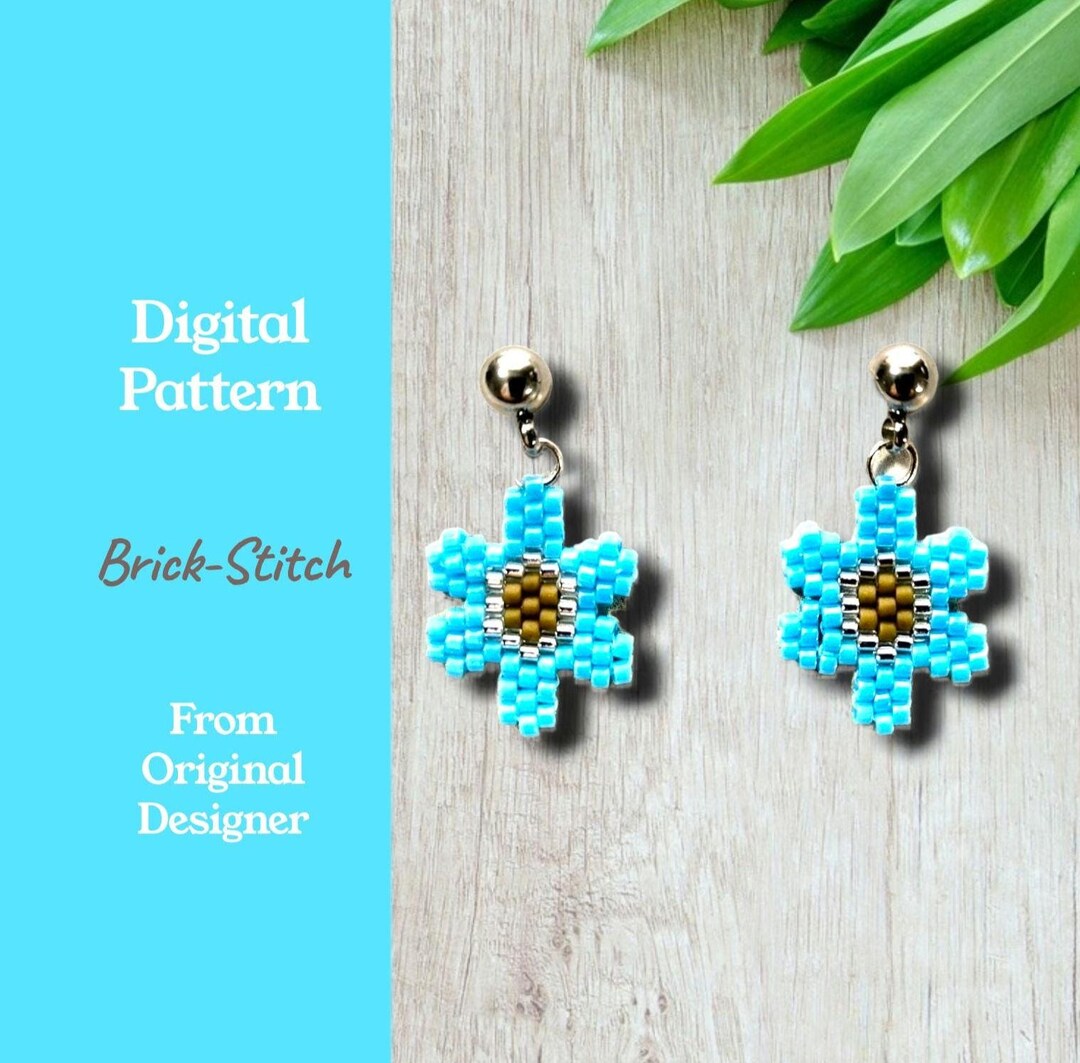 Small Flower Delica Seed Bead Brick Stitch Earring Pattern - Etsy