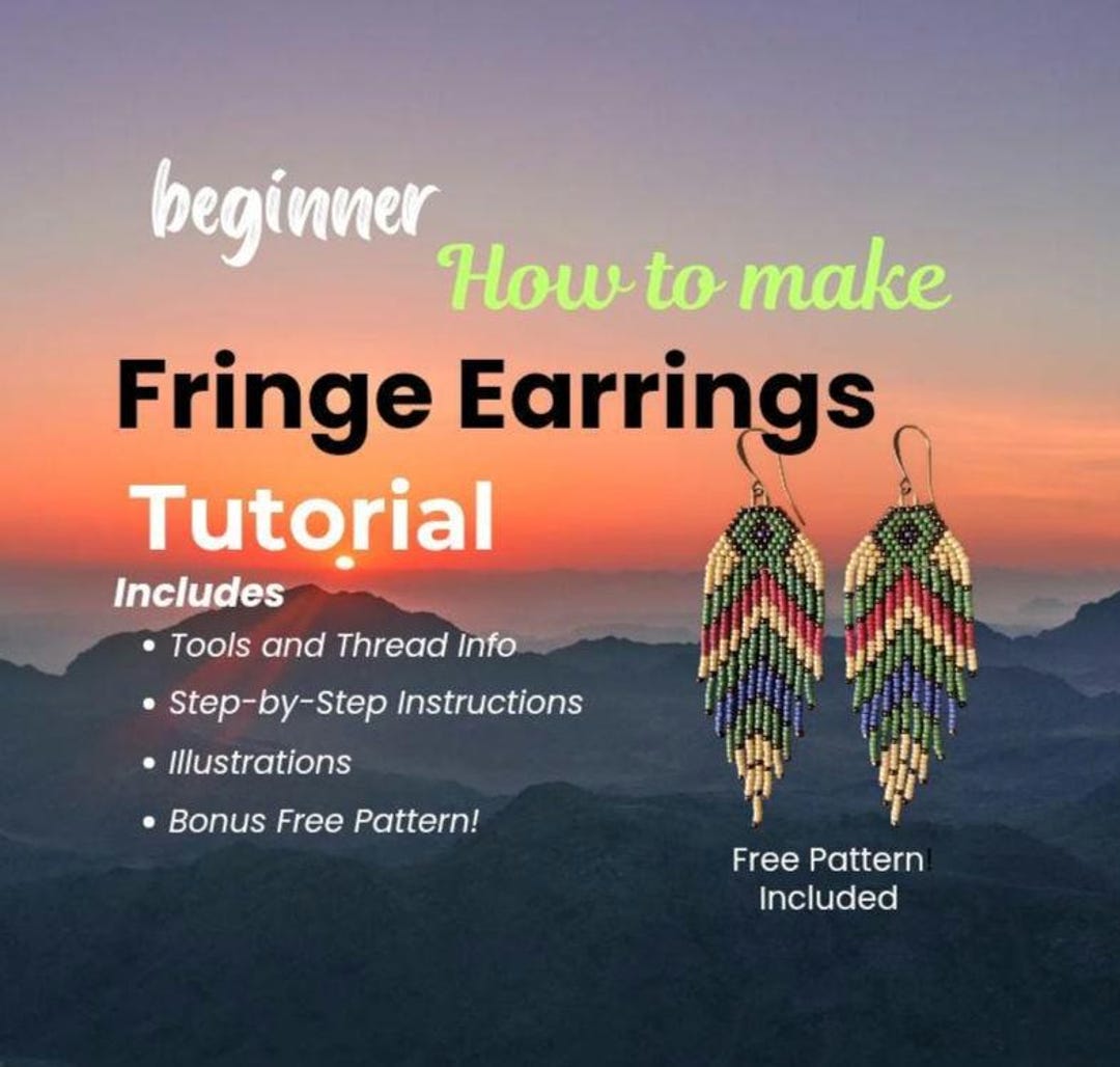 Seed Bead Fringe Earring Tutorial: Beginner Beading Guide (PDF Pattern ...