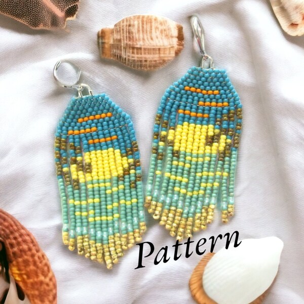 Sunset Seed Bead Earring Pattern - Etsy