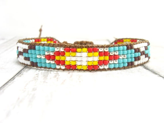 Native American Loom Brown or Black Adjustable Seed Bead - Etsy
