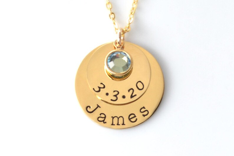 Push Present Birth Necklace for New Mom Baby Birthstone Gift - Etsy