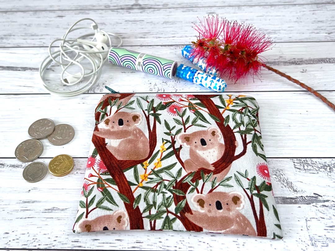 Australian Koala Pattern Fabric Coin Purse Native Animal - Etsy