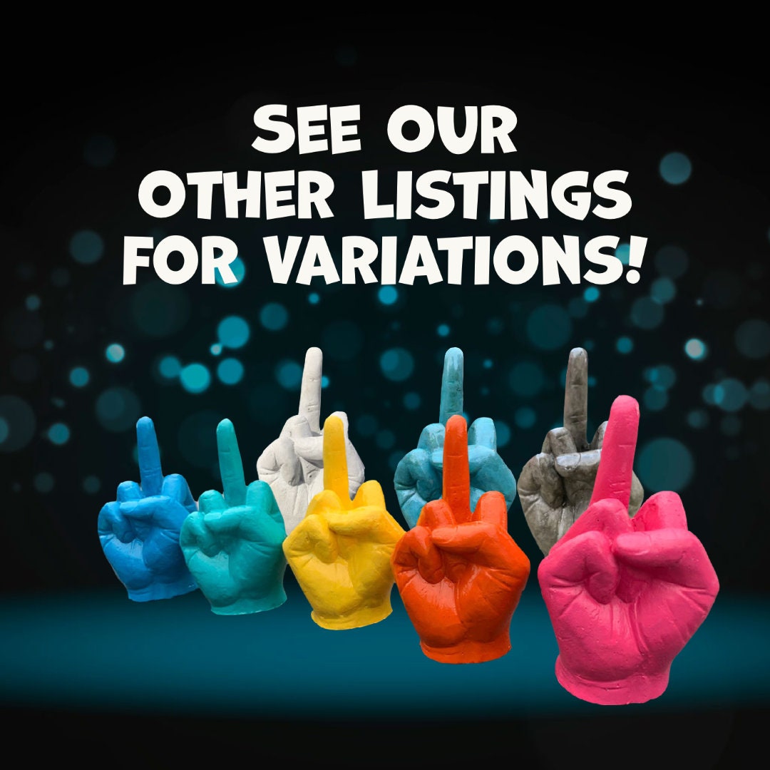 PUNK Rock Middle Finger 4 With GOLD SPIKES | Etsy