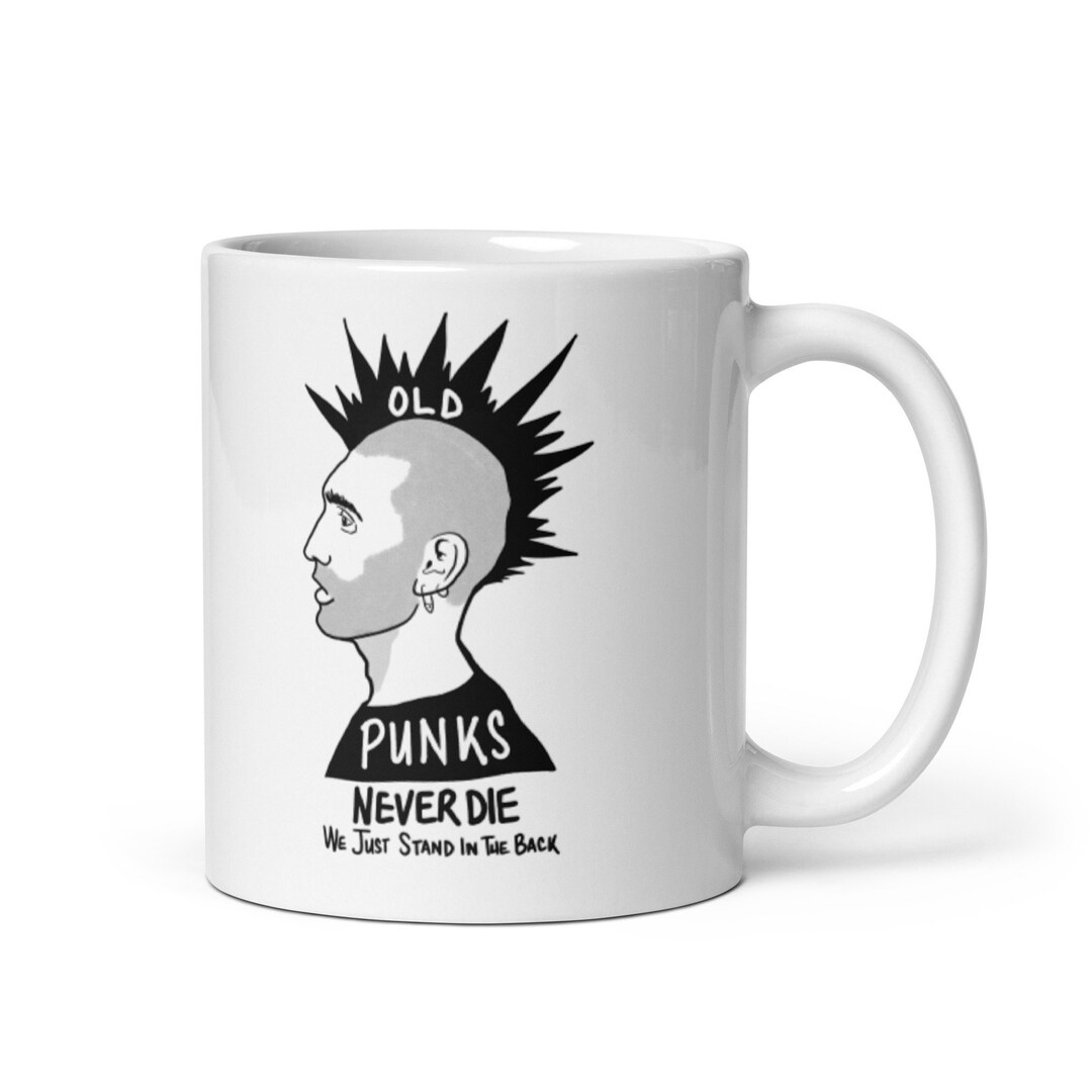 White Glossy Mug - Old PUNKS - Punk Rock Gift - Etsy