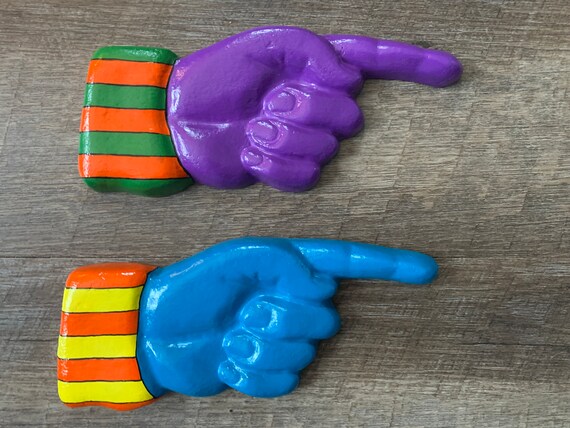 Cement Pointing Finger 8 Colorful Hand Painted - Etsy