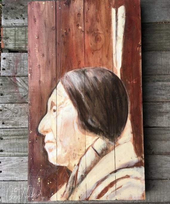 Native American Painting on Wood Hand Made | Etsy