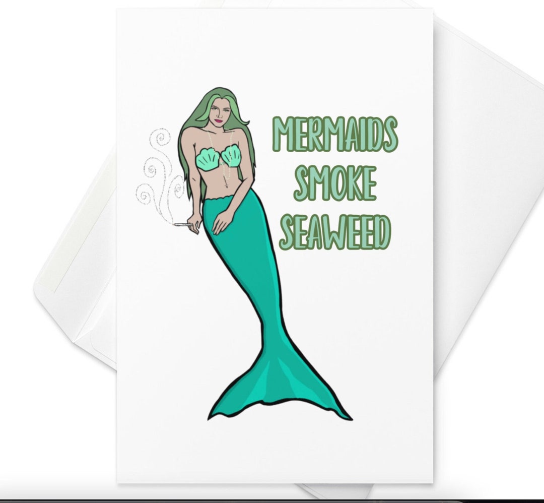 MERMAID Greeting Card 6x4 Mermaids Smoke Seaweed - Etsy