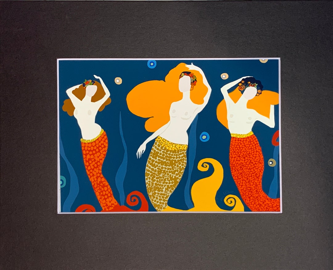 Three Mermaids MATTED ART PRINT - Inspiration Happiness Wall Art - Etsy