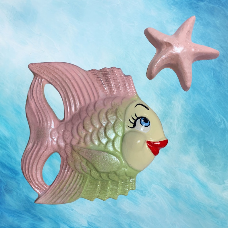 Small Fish + Baby Starfish Chalkware SET - Etsy