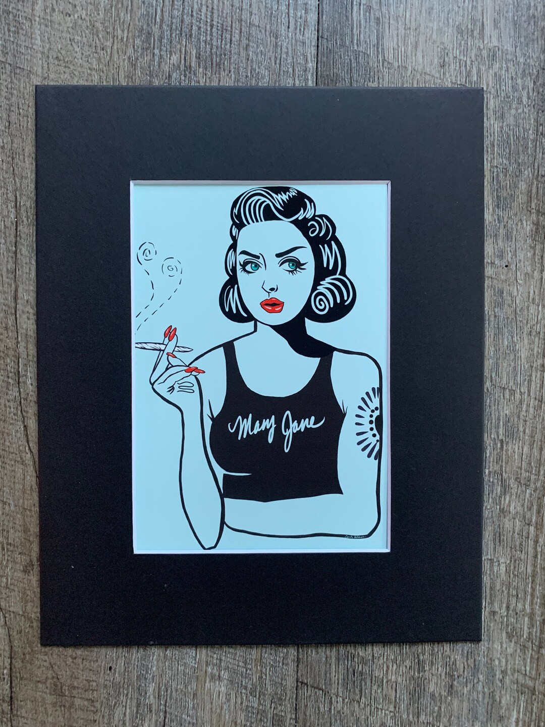 Mary Jane MATTED ART PRINT - Stoner Weed Marijuana Art - Etsy