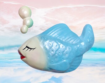 Chalkware Fish Mermaid Bubbles Complete Set Blue - Etsy