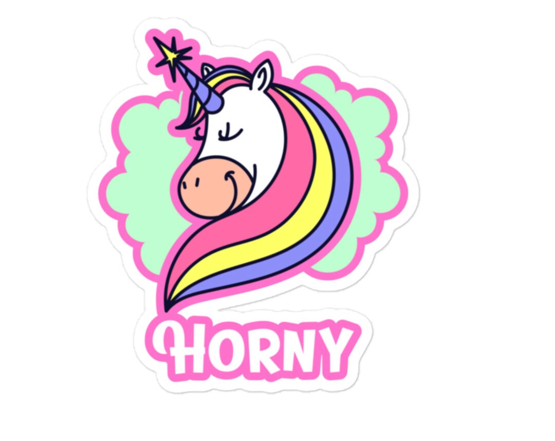 HORNY Unicorn Sticker Decal FABULOUS Laptop Sticker - Etsy