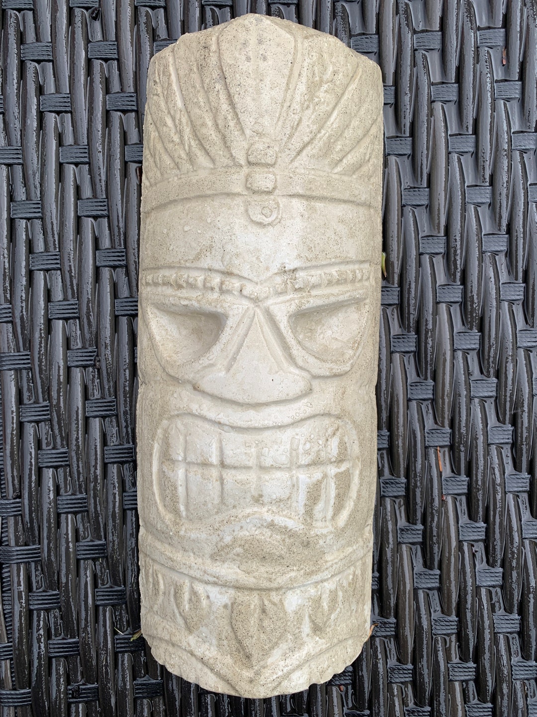 CEMENT TIKI Statue Wall Plaque 12x5 Tiki Bar Decor - Etsy