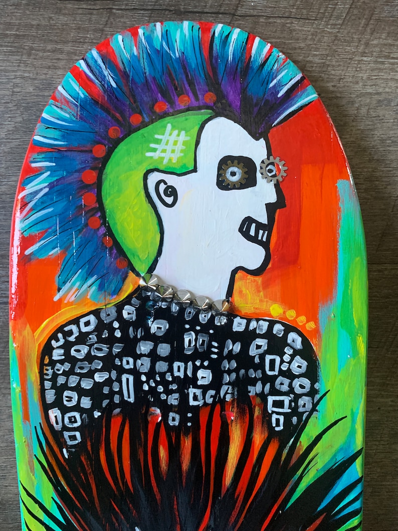 Custom Punk Rock Skateboard Deck Wall Art - Etsy