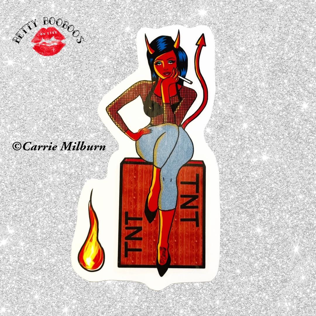8 Curvy Pinup Girl She-devil Sticker LARGE 8 SIZE - Etsy