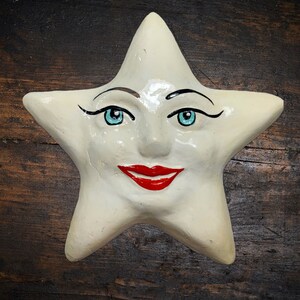 Retro Chalkware Bundle: STAR + SUN + WINKY Face - Happy Faces W/hanging ...