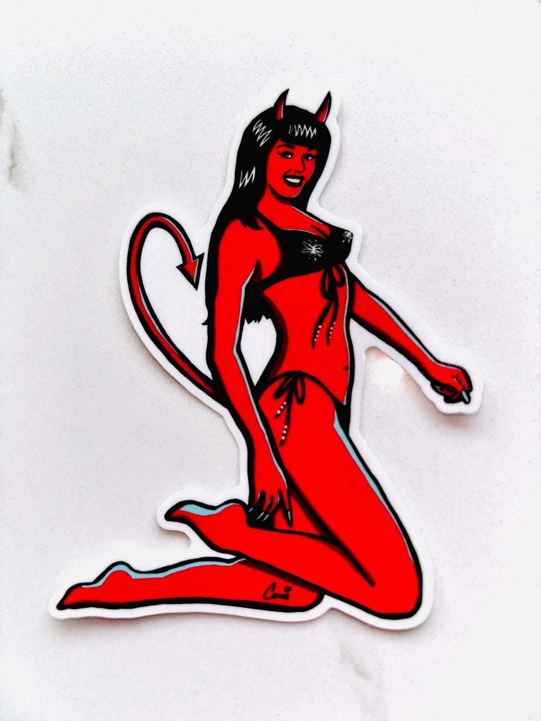She-devil Pinup Girl 4 STICKER Decal Slaps Rockabilly Skater Punk Sticker - Etsy