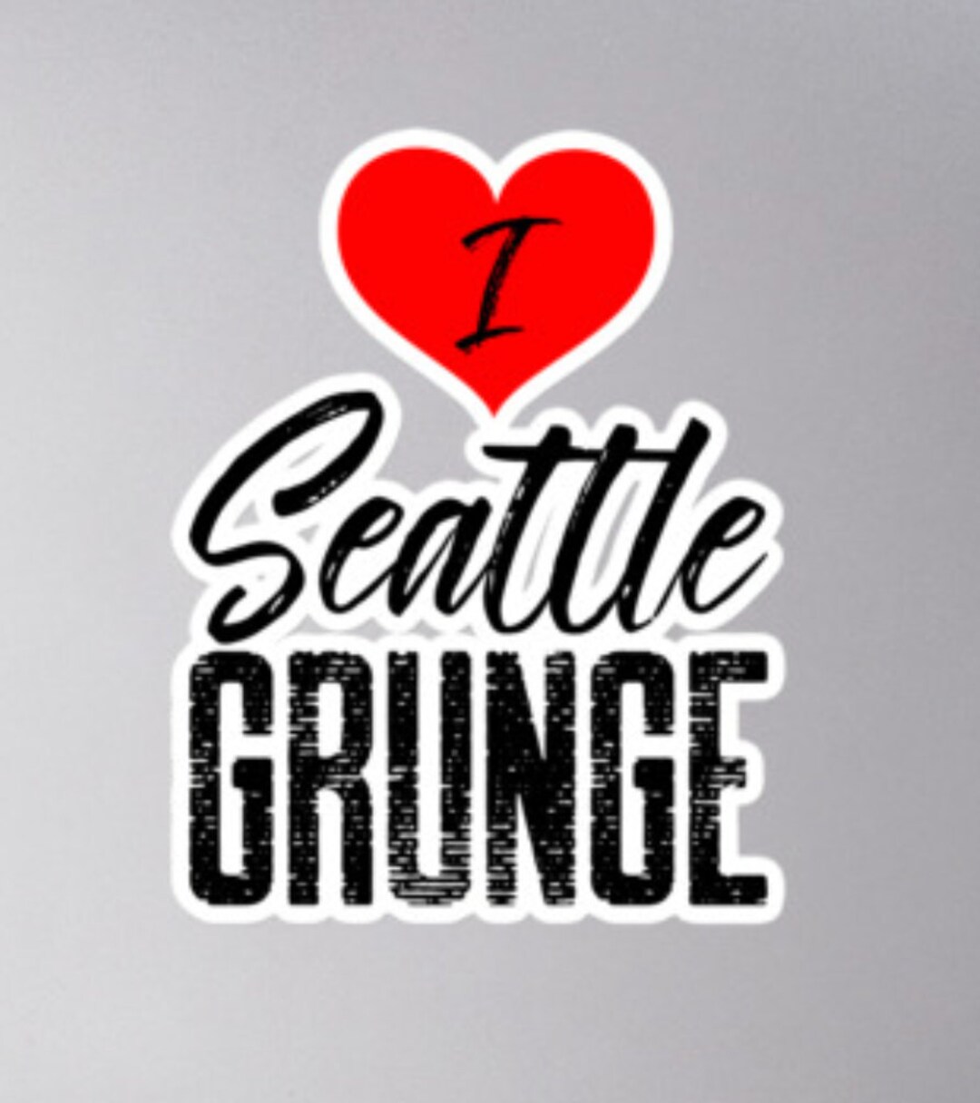 I Love Seattle Grunge Sticker Decal - Etsy