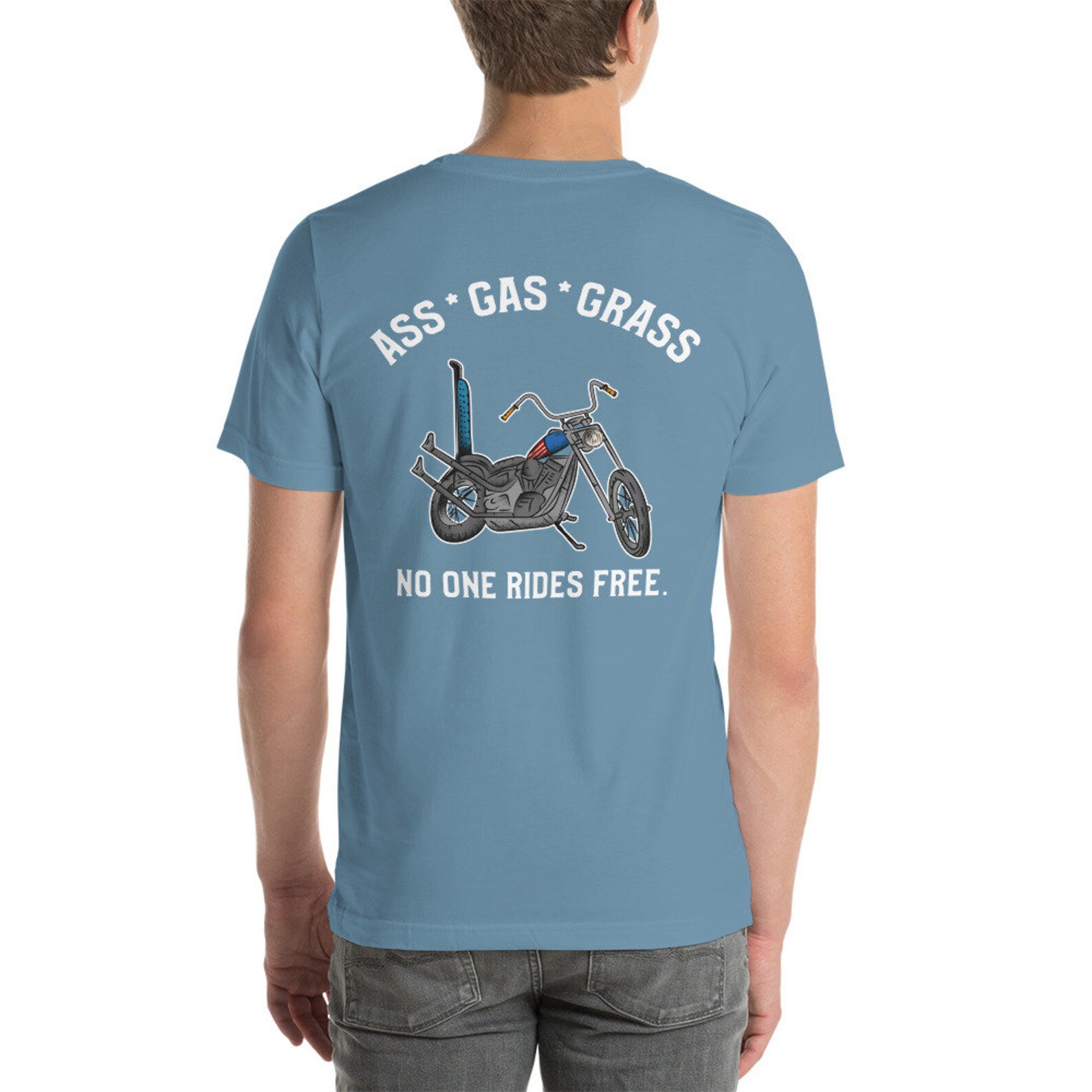Funny Biker T Shirt Ass Gas Grass Back Print Etsy