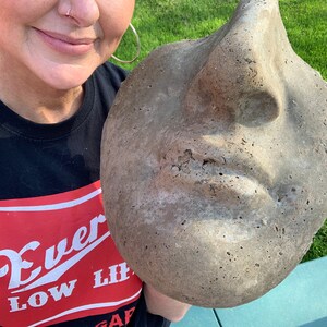 Hypertufa Cement Garden FACE Moss Growing Garden Decor - Etsy