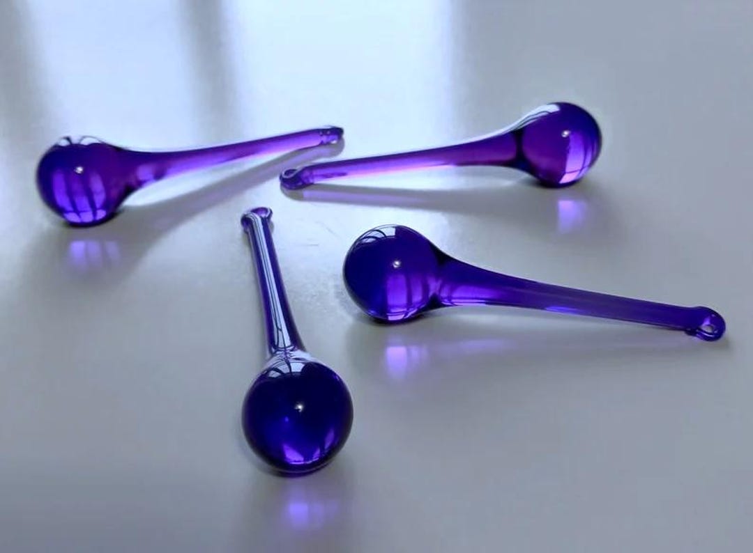 Purple Crystal Rain Drops 20mm X 80mm Set of 4 for Chandeliers ...