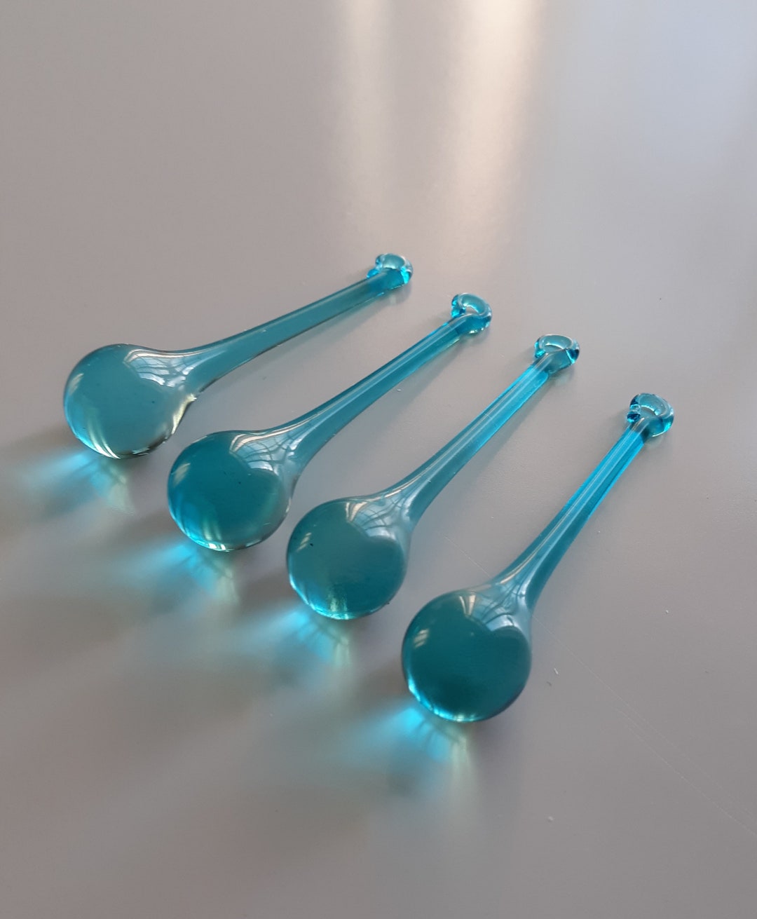 Aqua Crystal Rain Drops 20mm X 80mm Set of 4 for Chandeliers, Windchime ...