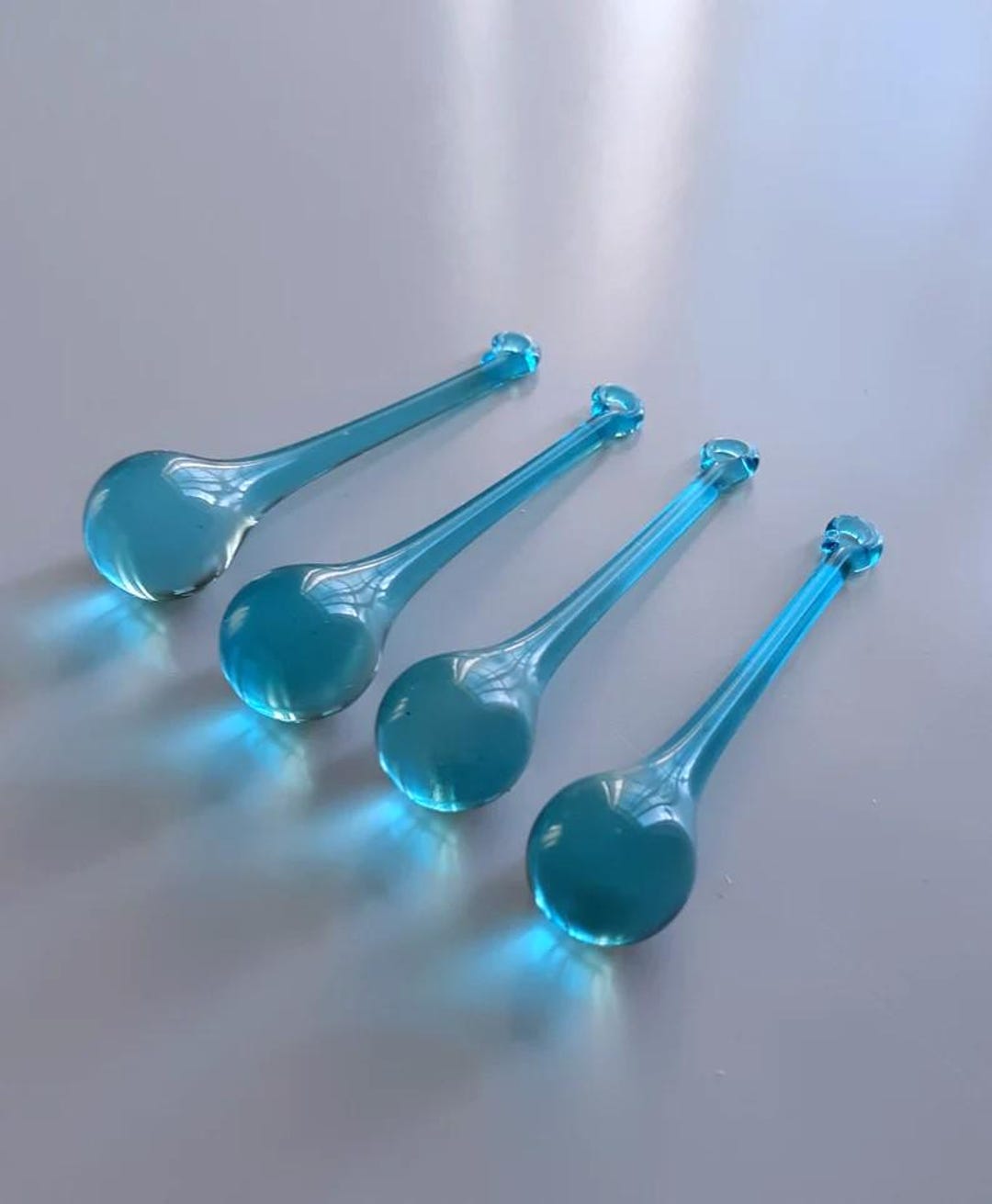 Aqua Crystal Rain Drops 20mm X 80mm Set of 4 for Chandeliers, Windchime ...