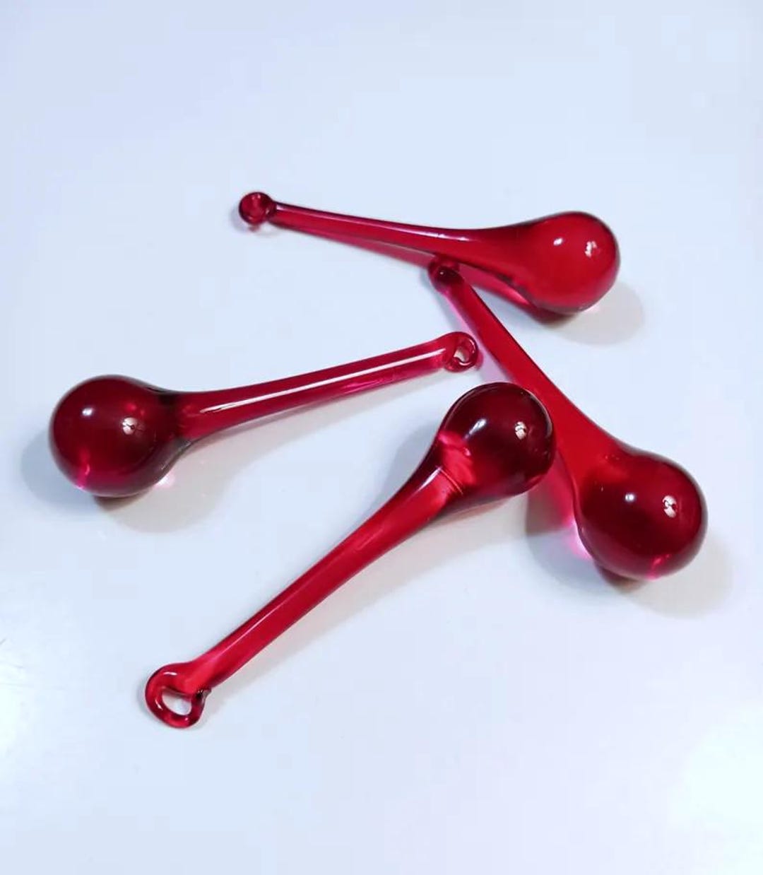 Red Crystal Rain Drops 20mm X 80mm Set of 4 for Chandeliers, Windchime ...