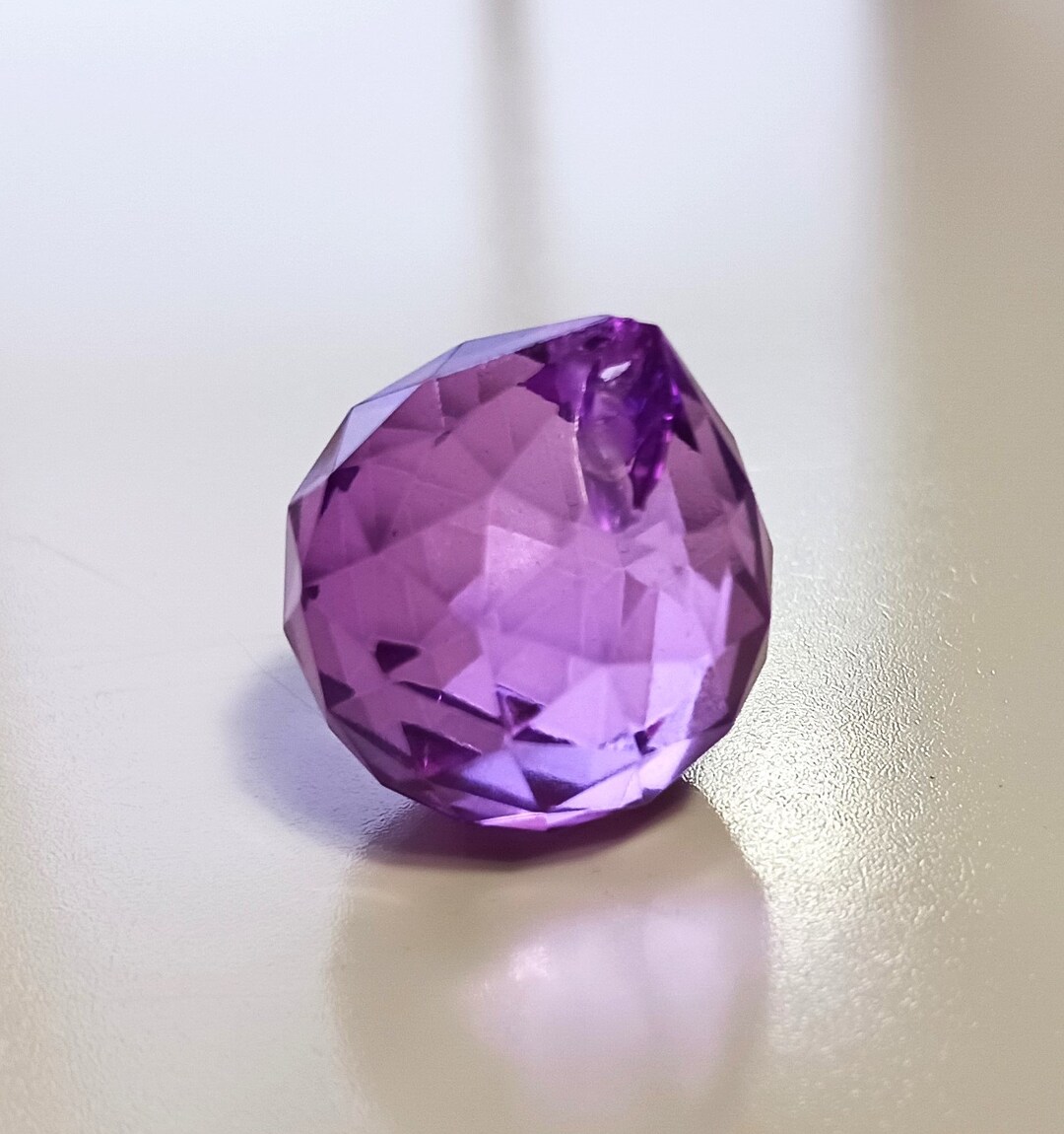 Violet Crystal Ball 20mm for Chandeliers, Windchime, Crafts, Wreaths ...