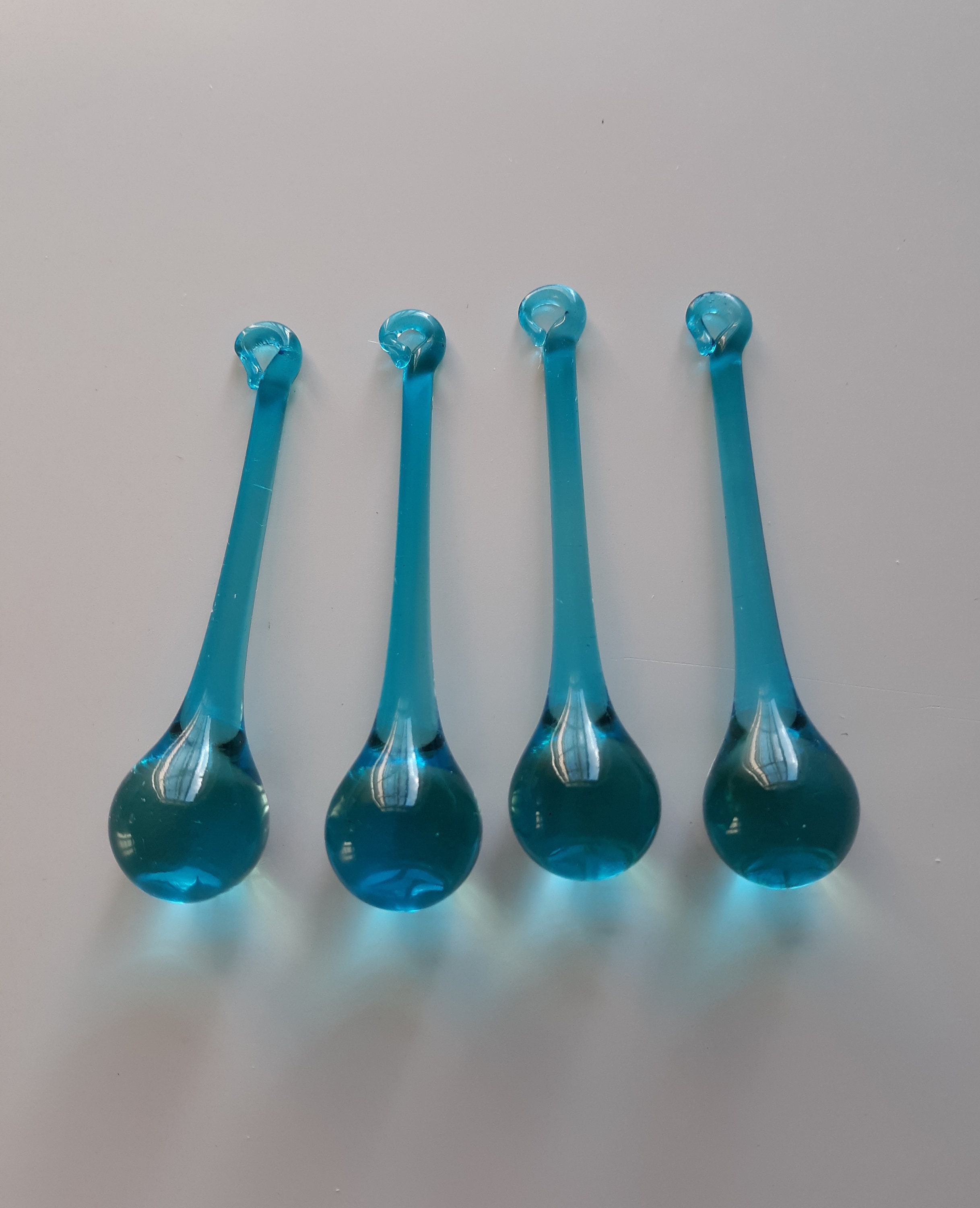 Aqua Crystal Rain Drops 20mm X 80mm Set of 4 - Etsy