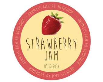 Strawberry jam label | Etsy