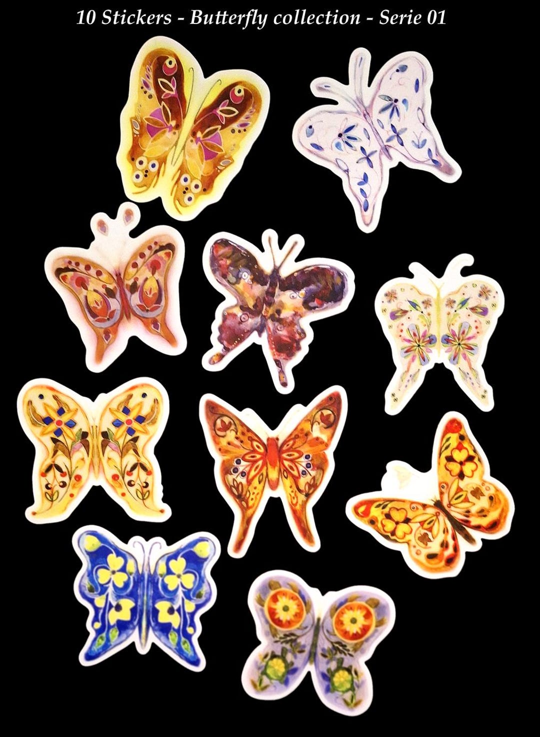 Stickers Butterflies Collection 01 - 10 Individual Stickers - Etsy