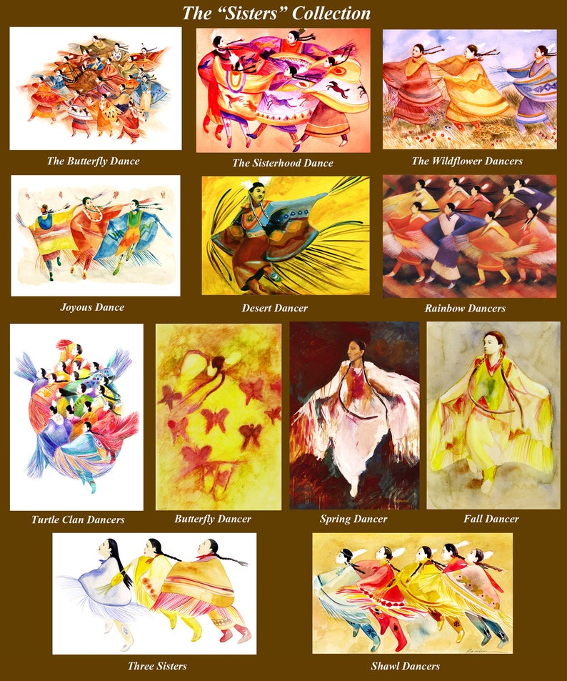 Native American Greeting Cards - Sisters Collection (12 Blank Cards) - Etsy