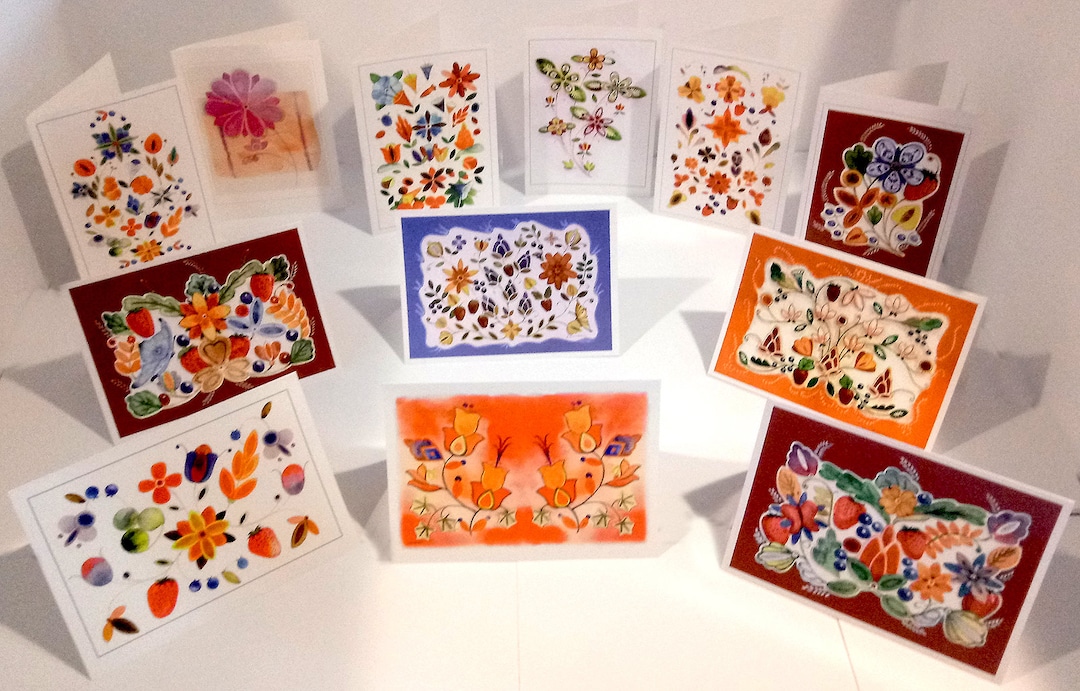 Native American Greeting Cards - Woodland Floral Collection (12 Blank ...