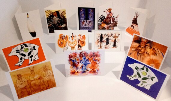 Native American Greeting Cards Men and Abstracts Collection | Etsy