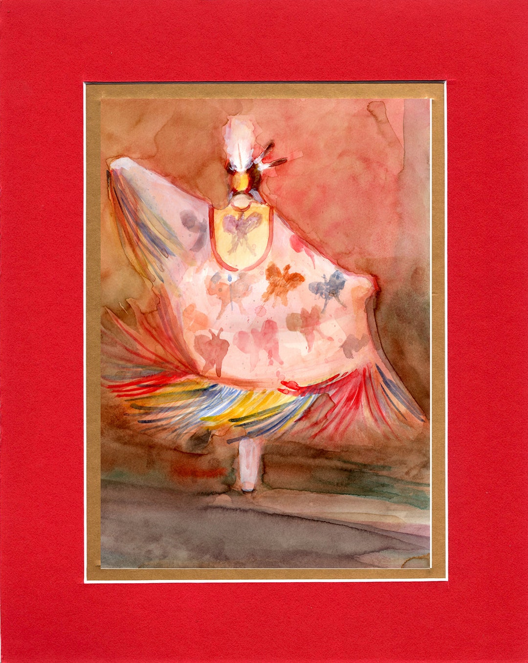 Pink Shawl Dancer 2023 - 8"x10" Double Matted Archival Prints Entirely ...